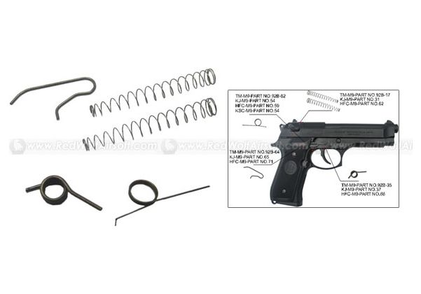 King Arms M92F Spring Set for Marui / HFC / KJ Works | RedWolf